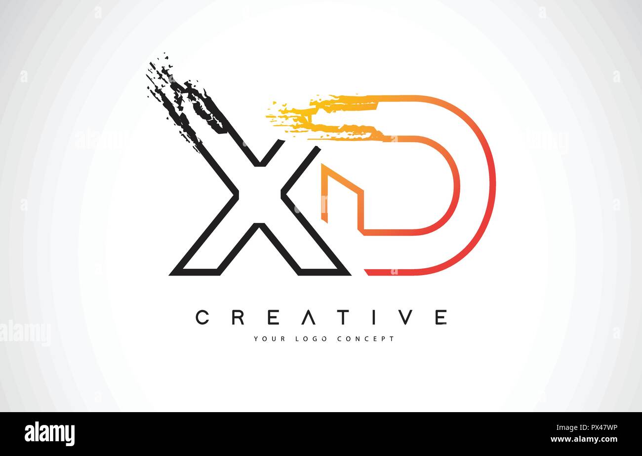 XD Creative Modern Logo Design Vetor with Orange and Black Colors ...