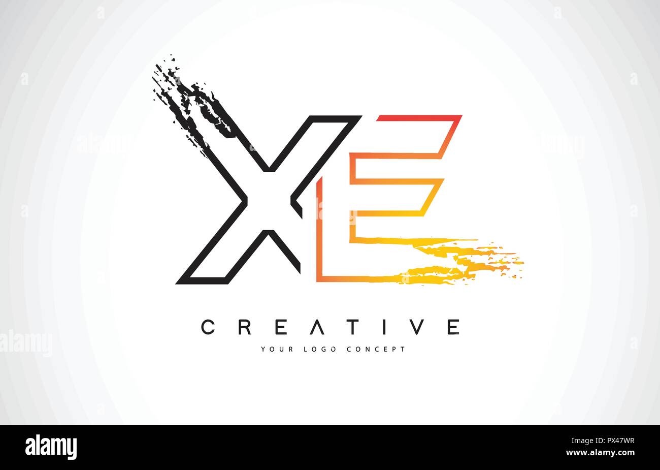 XE Creative Modern Logo Design Vetor with Orange and Black Colors ...