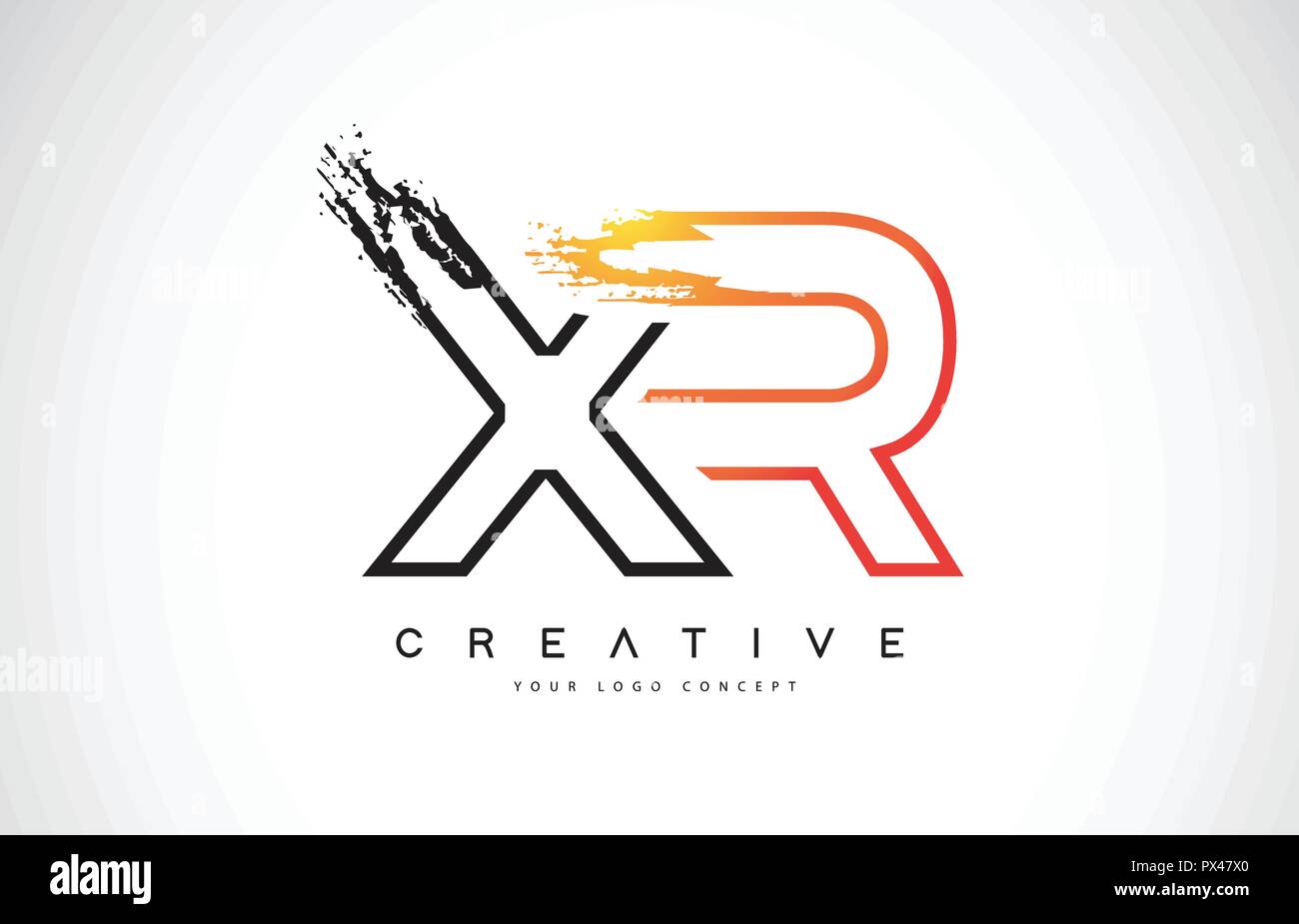 XR Creative Modern Logo Design Vetor with Orange and Black Colors ...