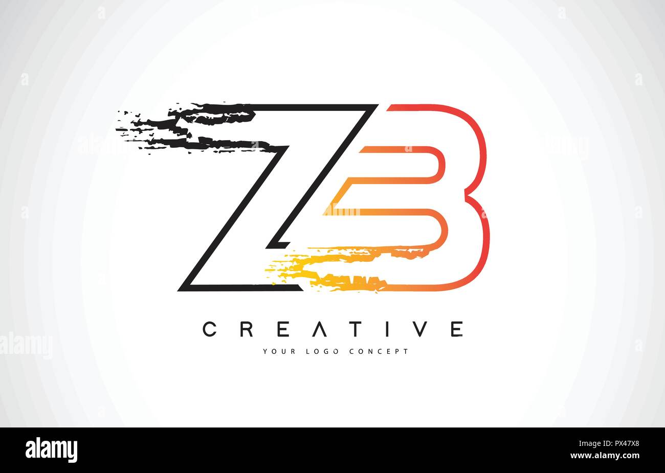 ZB Creative Modern Logo Design Vetor with Orange and Black Colors ...