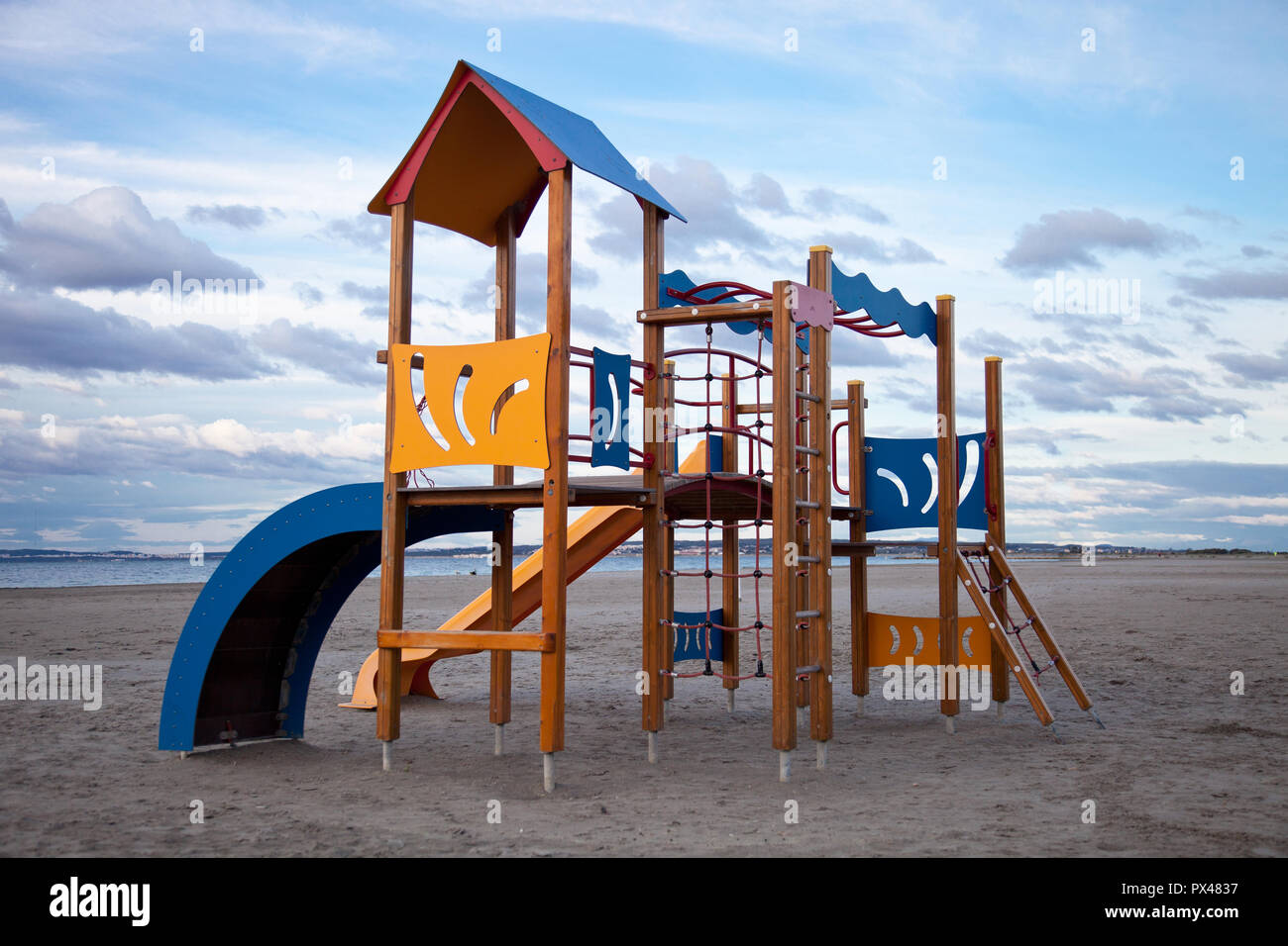 playground on the beach by the sea Stock Photo - Alamy