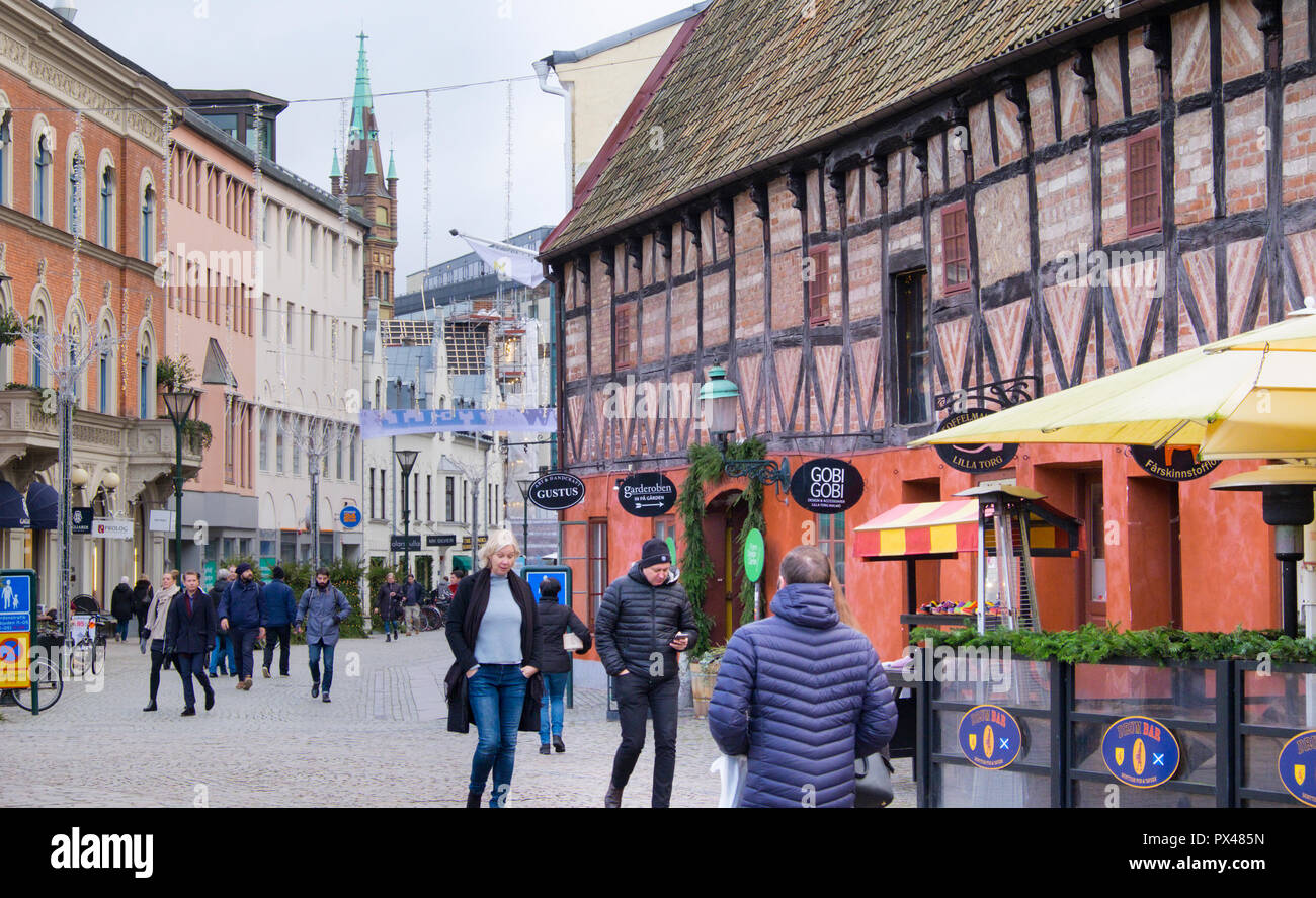 Shopping area and buildings, Malmo, Sweden Stock Photo - Alamy