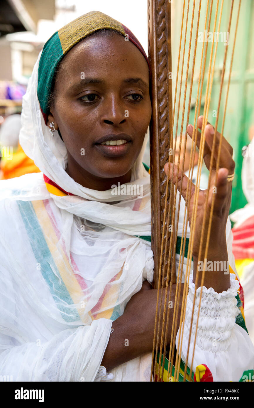 Good Friday coptic Ethiopian christian procession on the Via Dolorosa ...