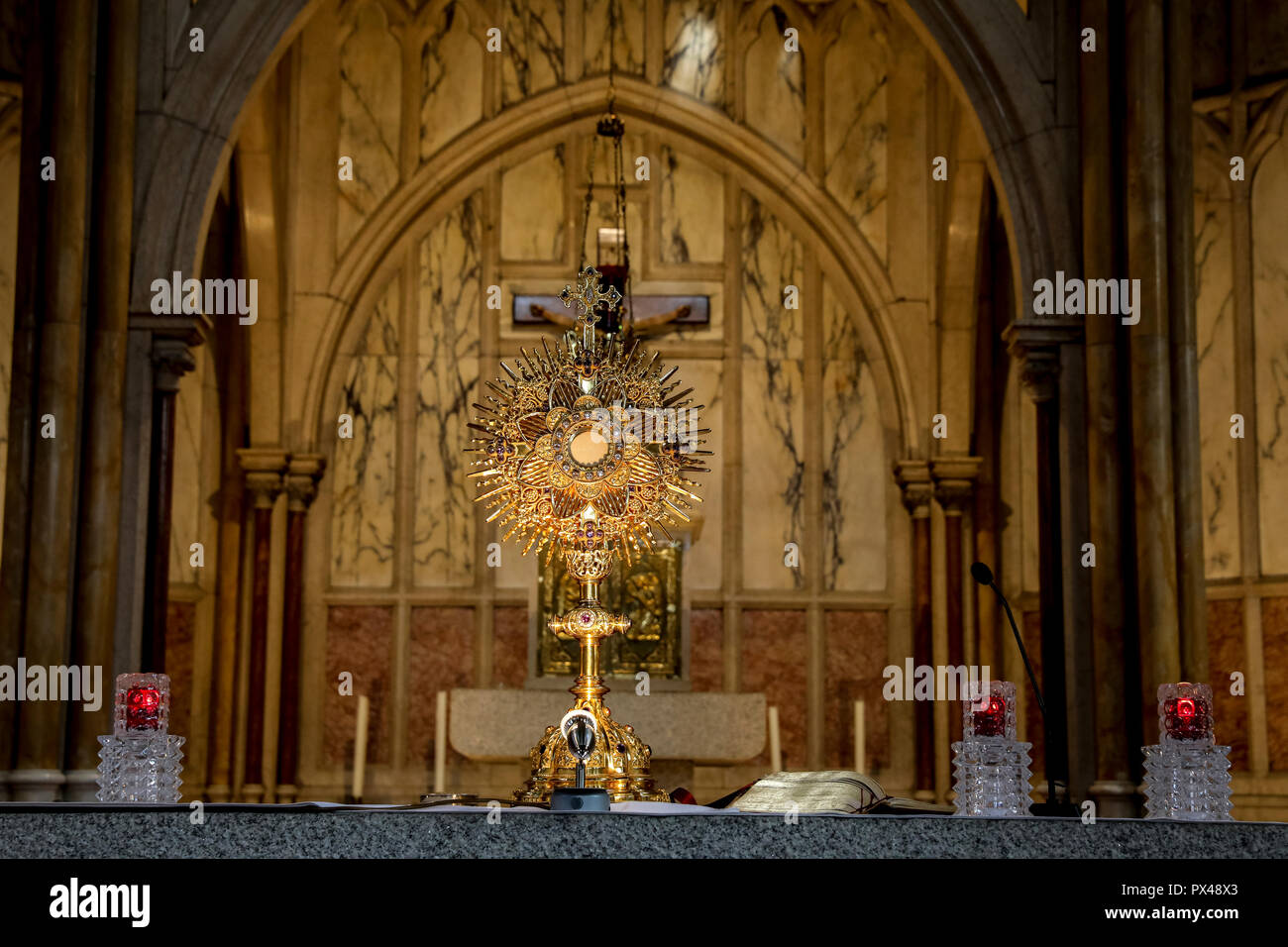 Holy sacrament displayed in St Paul's catholic church, Belfast ...