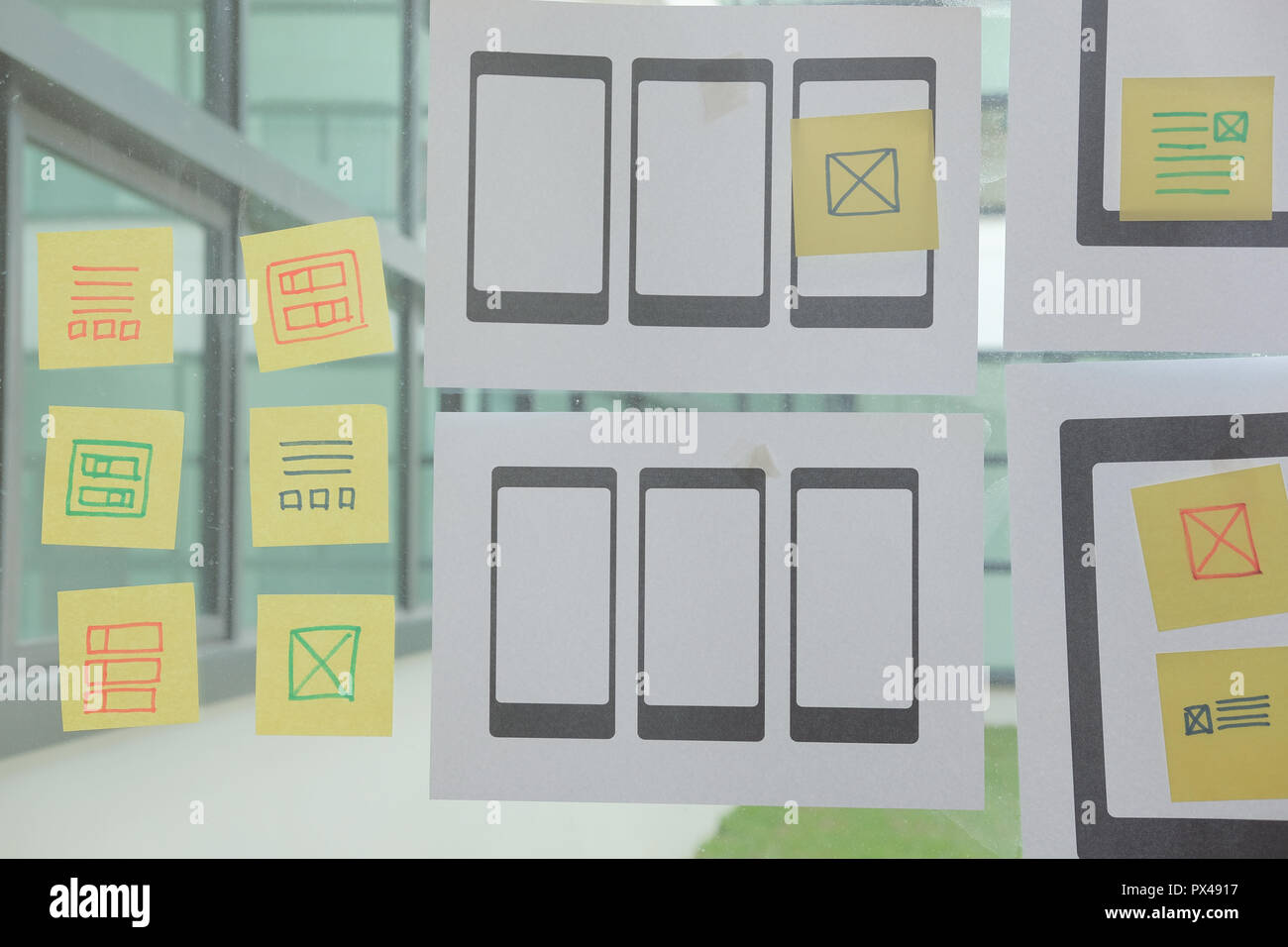 user experience, UX designing web on smart phone tablet layout. UI ...