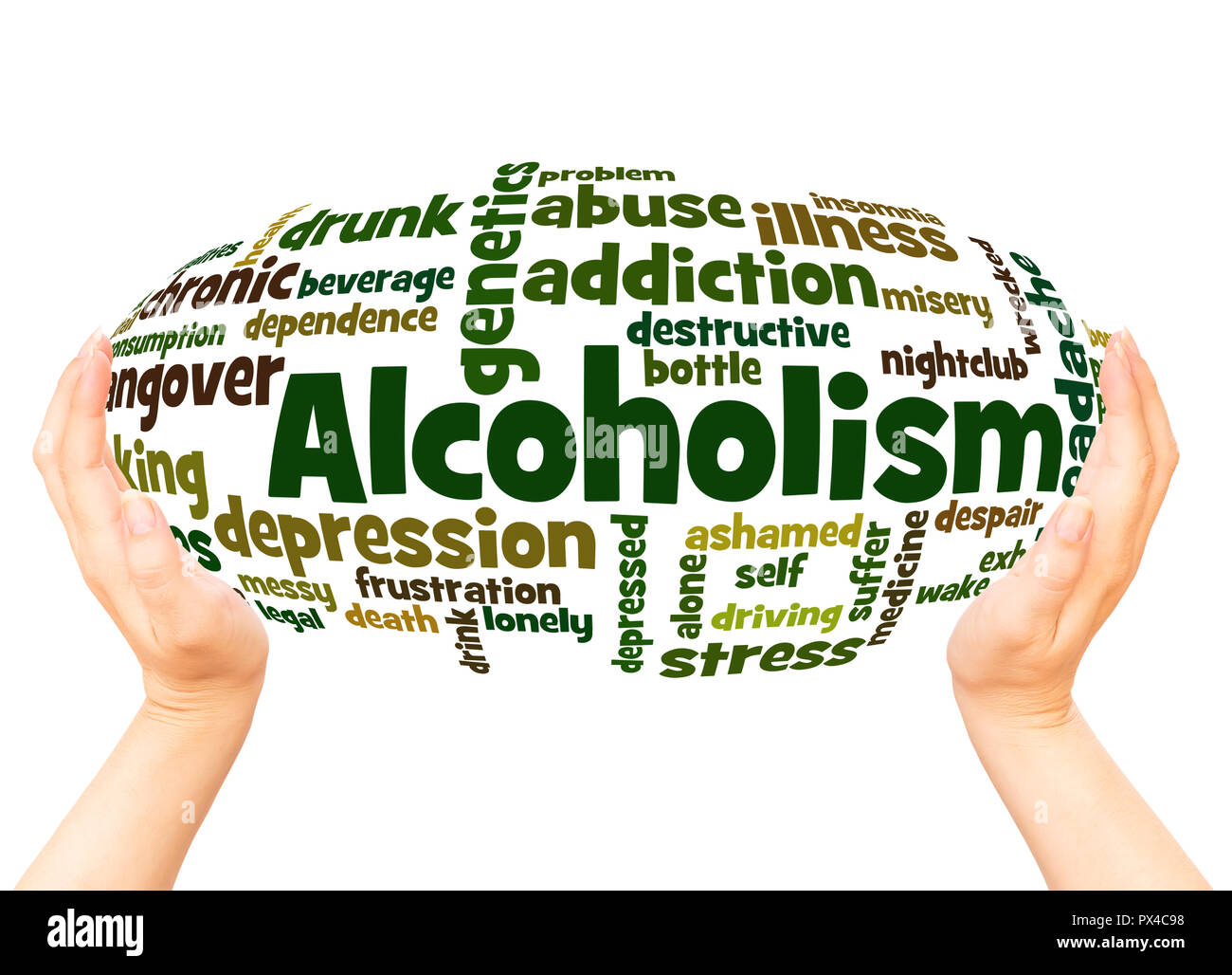 Alcoholism word cloud hand sphere concept on white background Stock ...