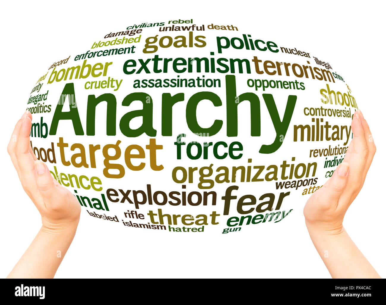 Anarchy word cloud hand sphere concept on white background Stock Photo ...