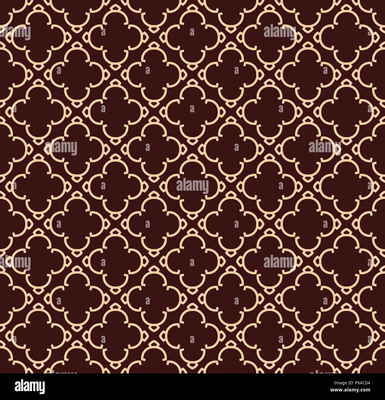 Seamless Linear Pattern With Elegant Curved Lines And Scrolls