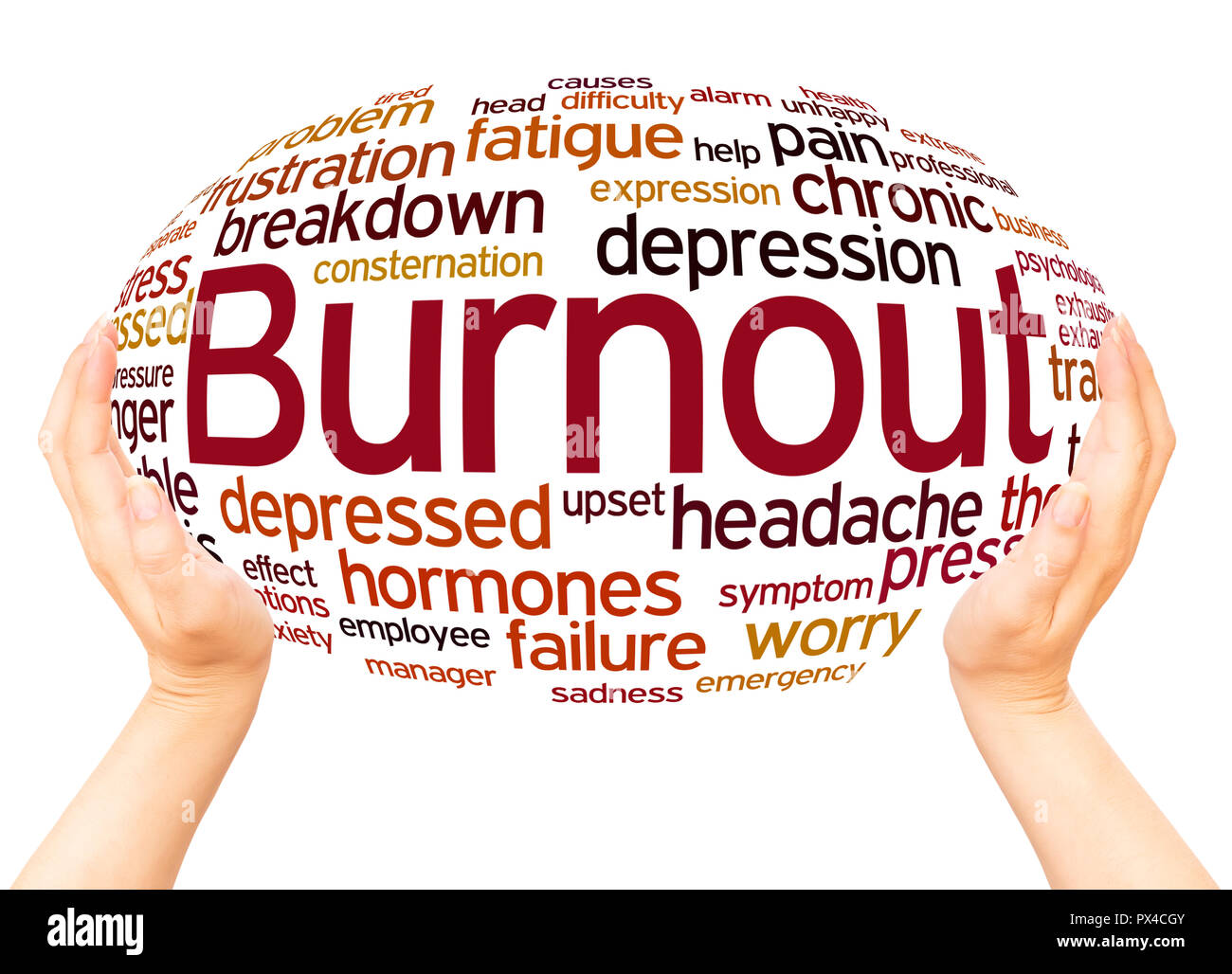 Burnout word cloud hand writing concept on white background Stock Photo ...