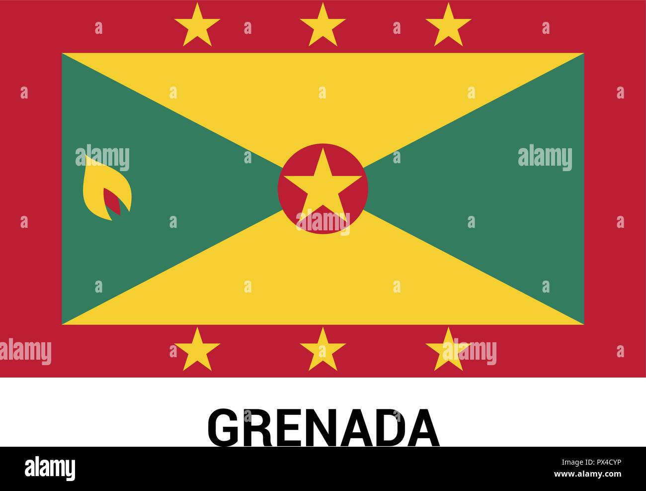Grenada flag design vector Stock Vector Image & Art - Alamy