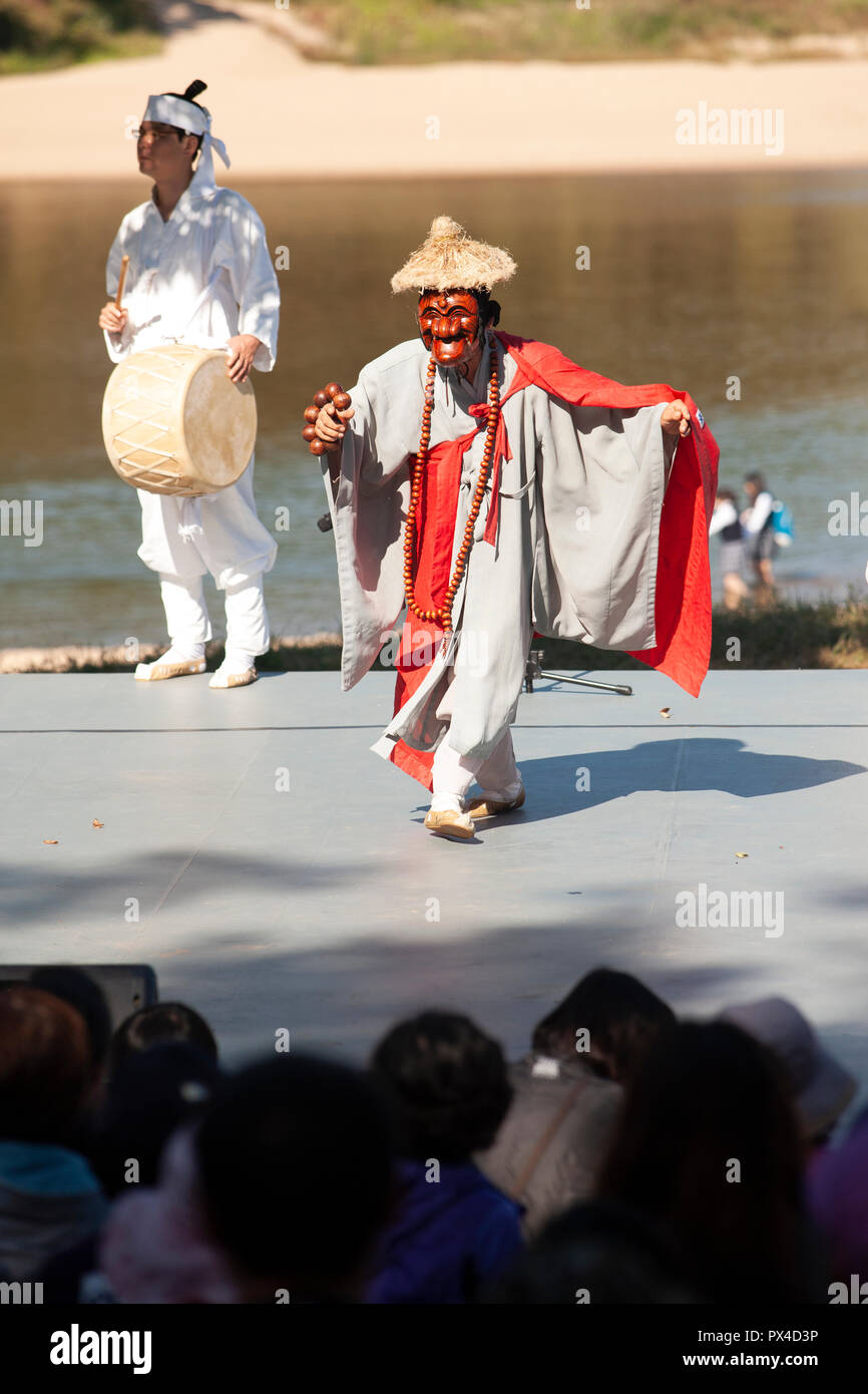Traditional masque performance Talchum(hahoe mask dance drama) in ...