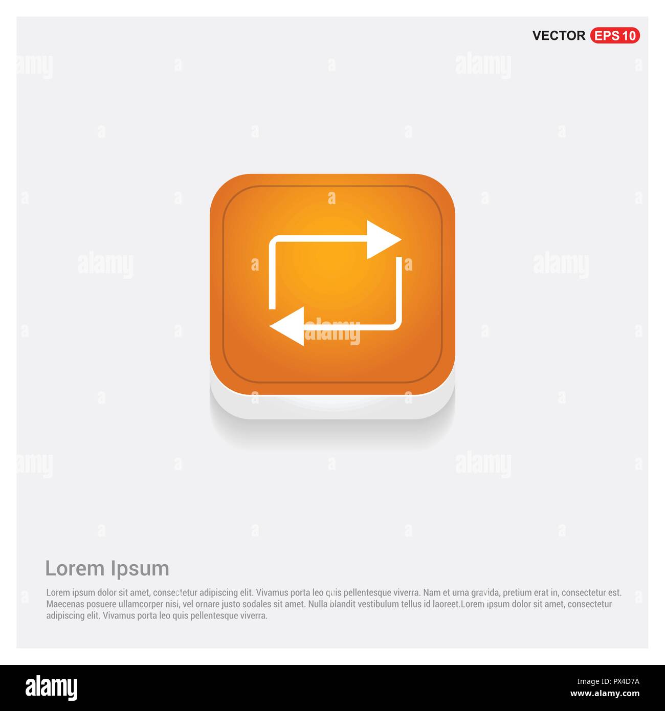 Refresh icon Orange Abstract Web Button - Free vector icon Stock Vector ...