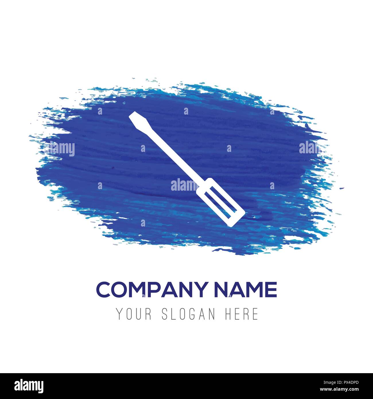 Screw Driver Icon - Blue watercolor background Stock Vector Image & Art ...
