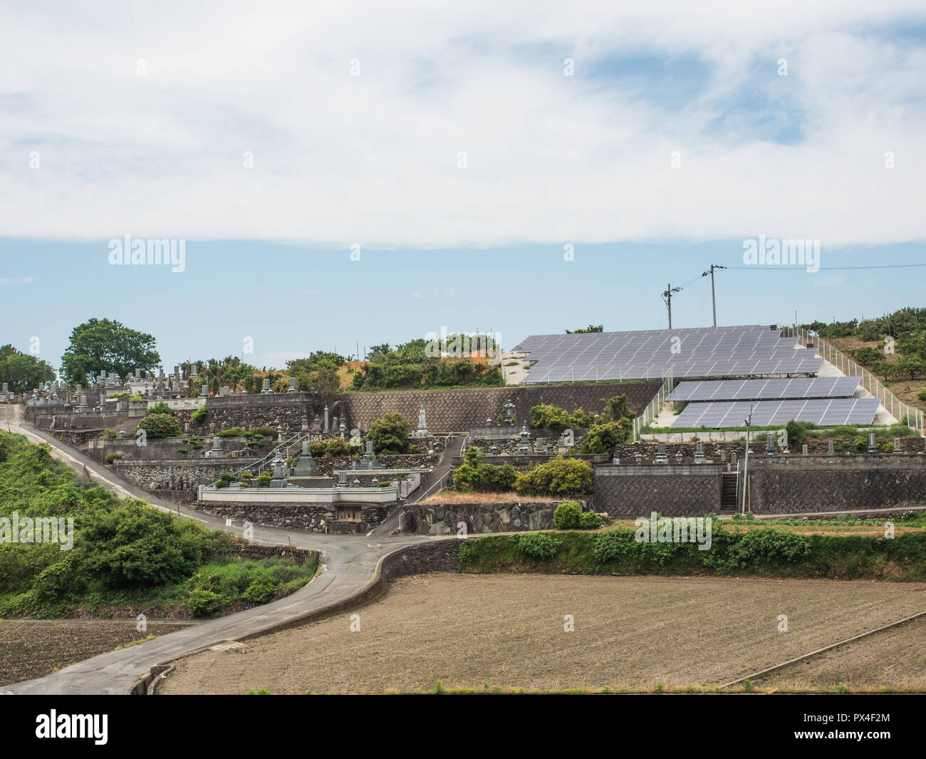 Solar panels on slope next to cemetery hi-res stock photography and ...