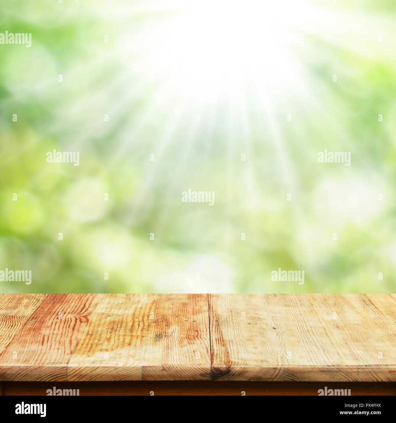 Empty table for display montages Stock Photo - Alamy