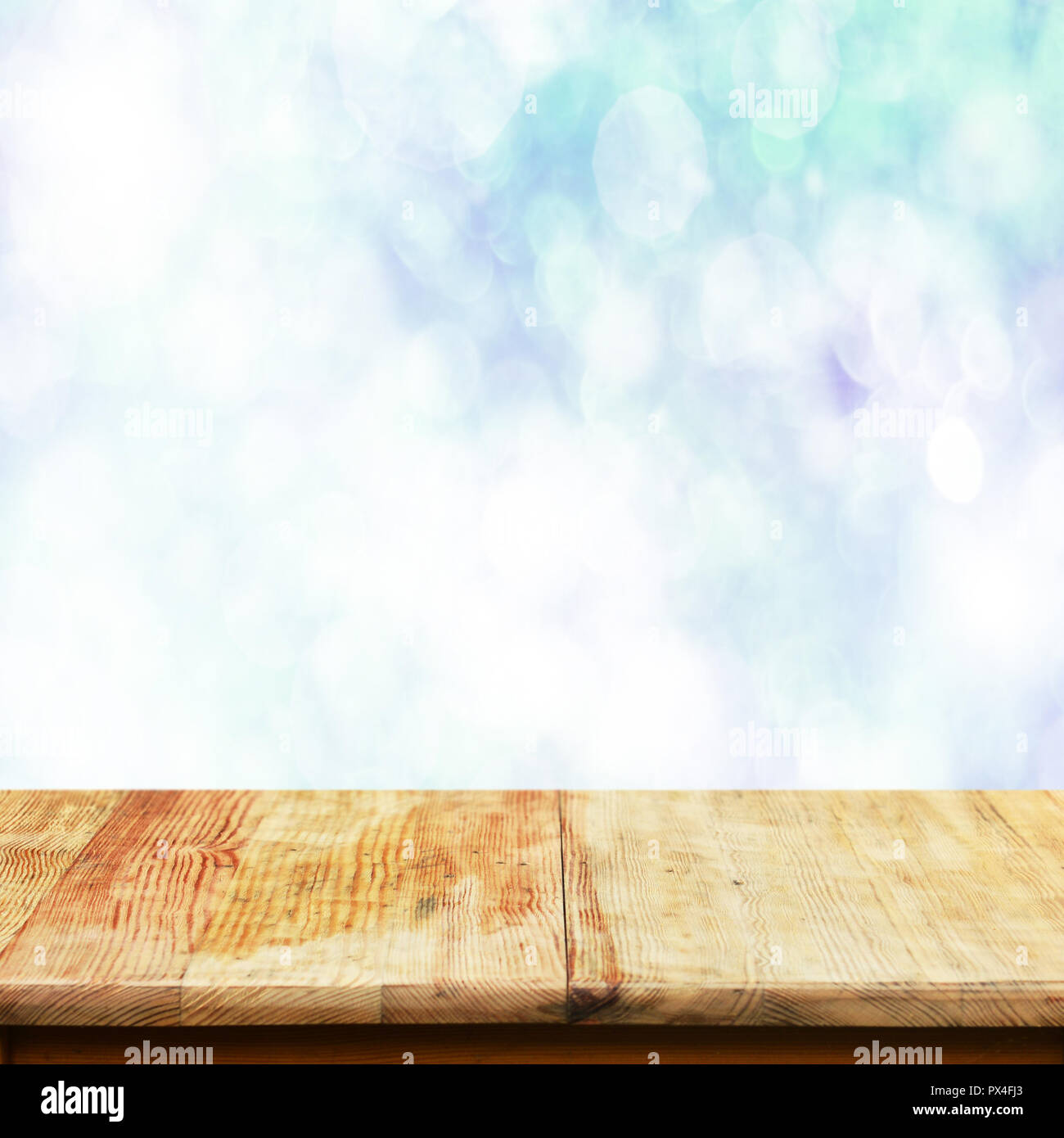 Empty table for display montages Stock Photo - Alamy