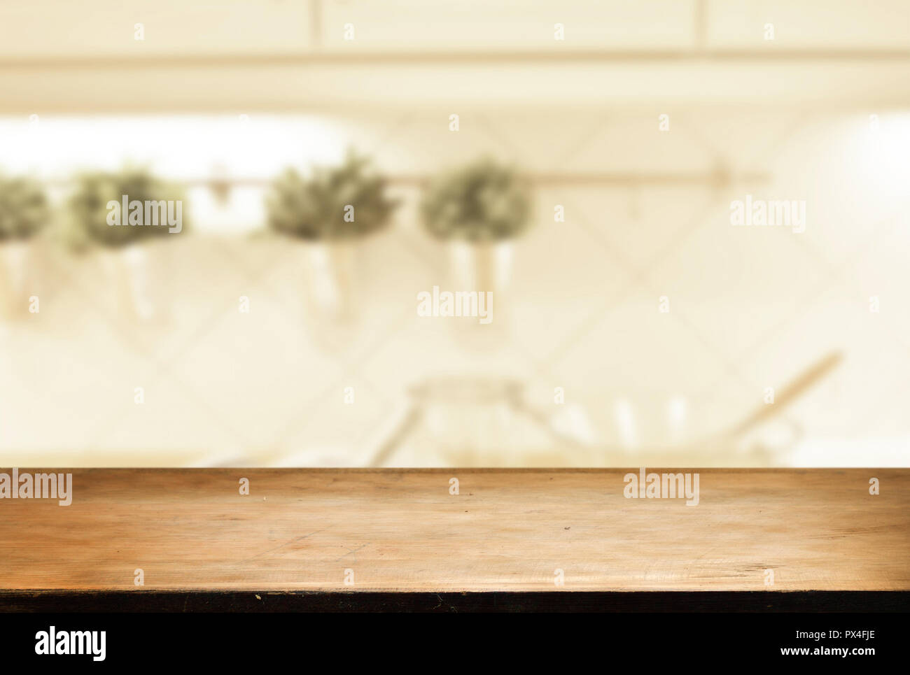 Empty table for display montages Stock Photo - Alamy