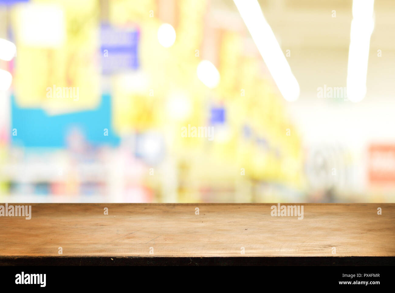 Empty table for display montages Stock Photo - Alamy