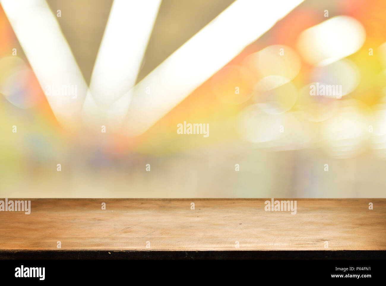 Empty table for display montages Stock Photo - Alamy