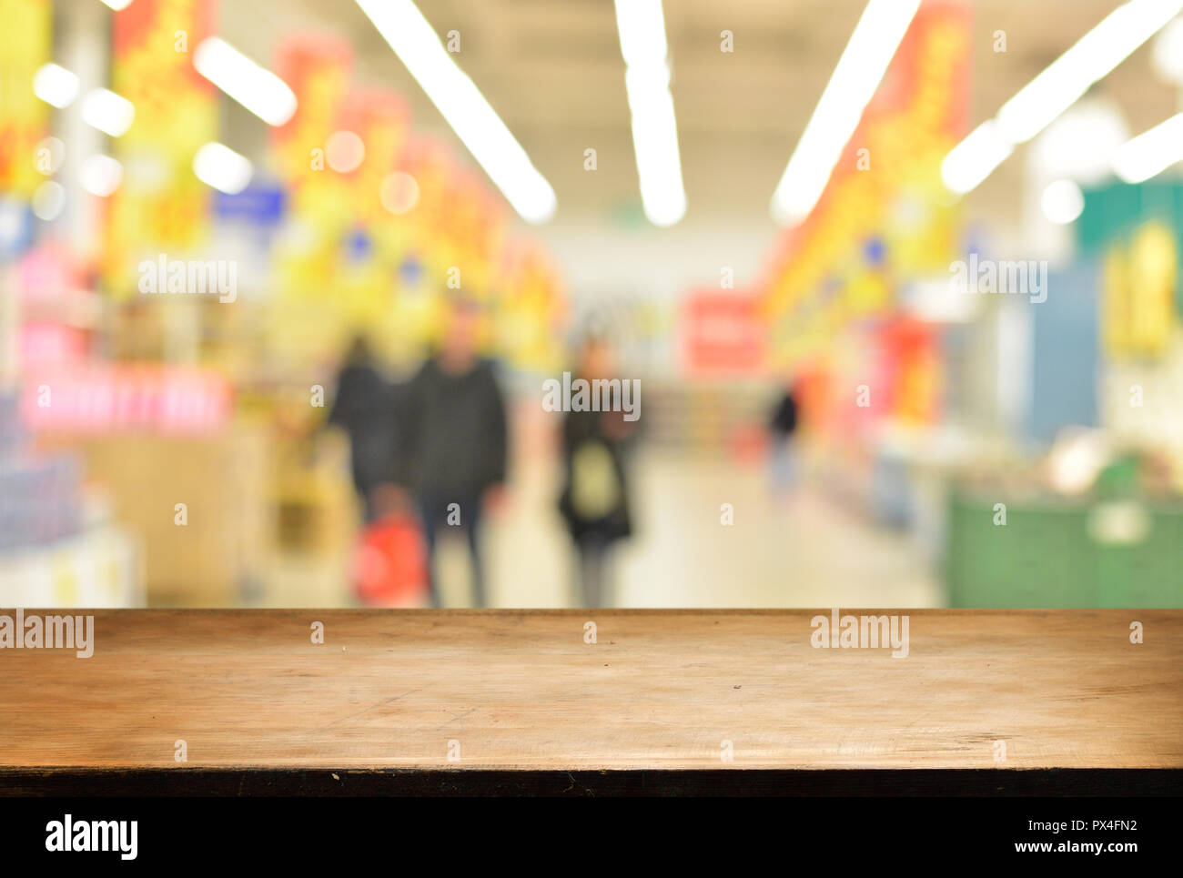 Empty table for display montages Stock Photo - Alamy