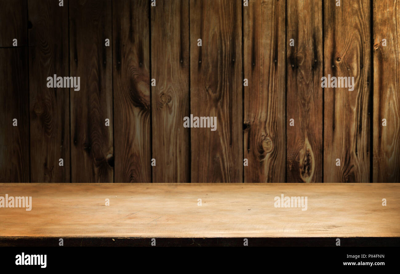 Empty table for display montages Stock Photo - Alamy