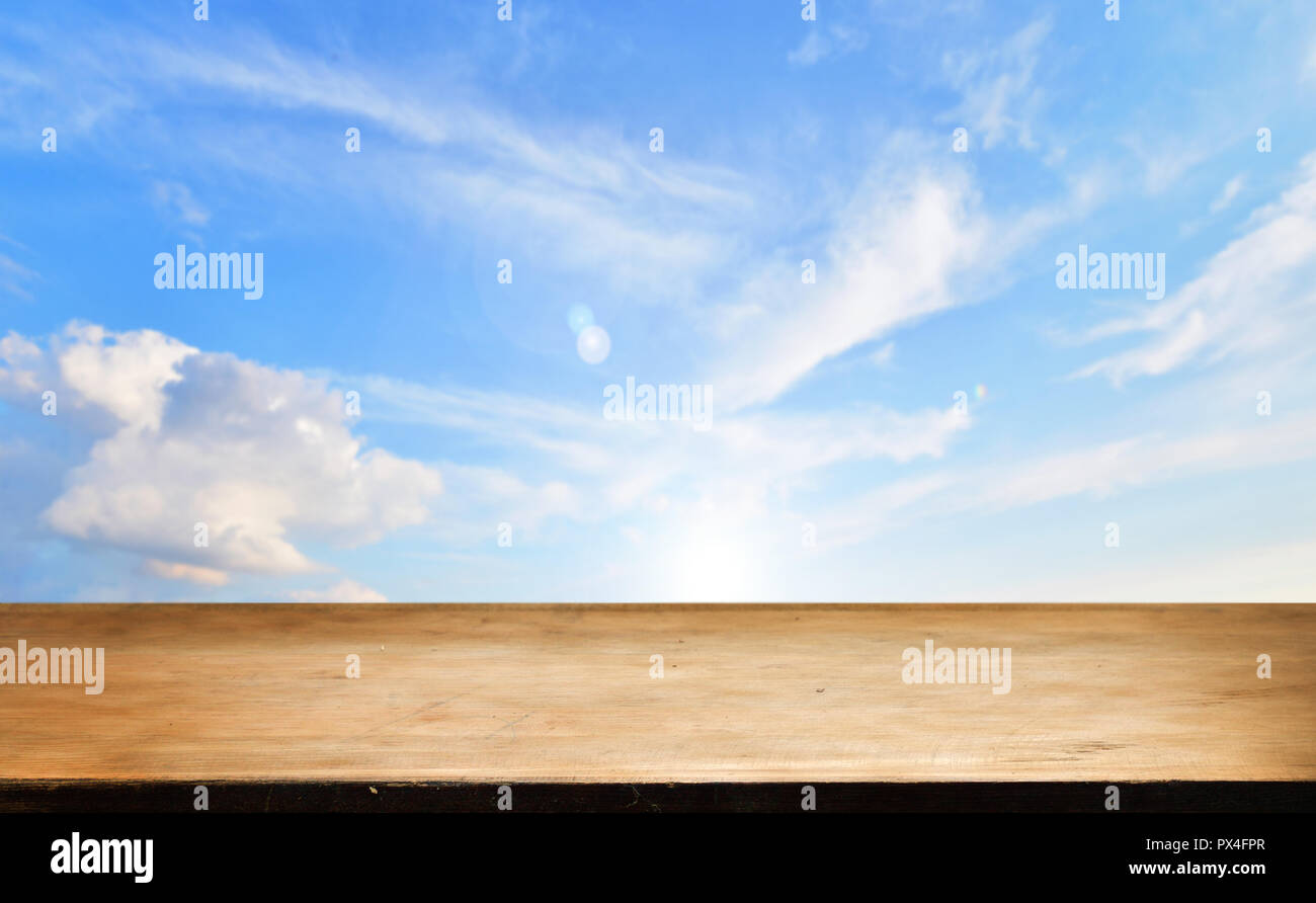 Empty table for display montages Stock Photo - Alamy