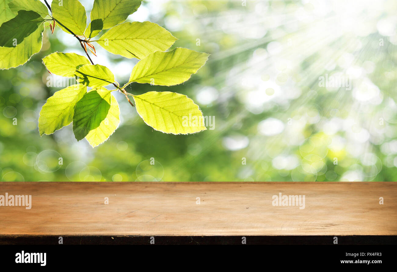 Empty table for display montages Stock Photo - Alamy