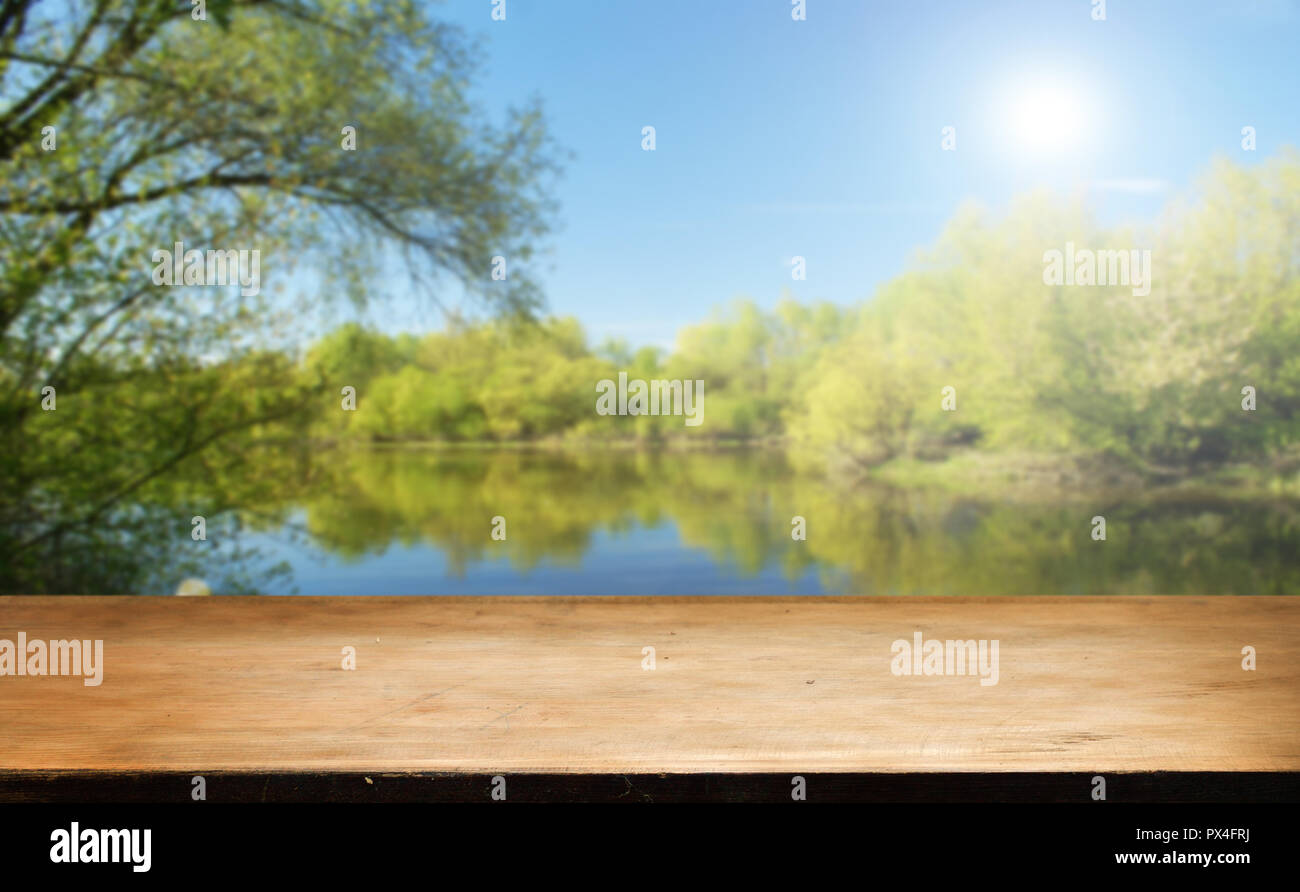 Empty table for display montages Stock Photo - Alamy