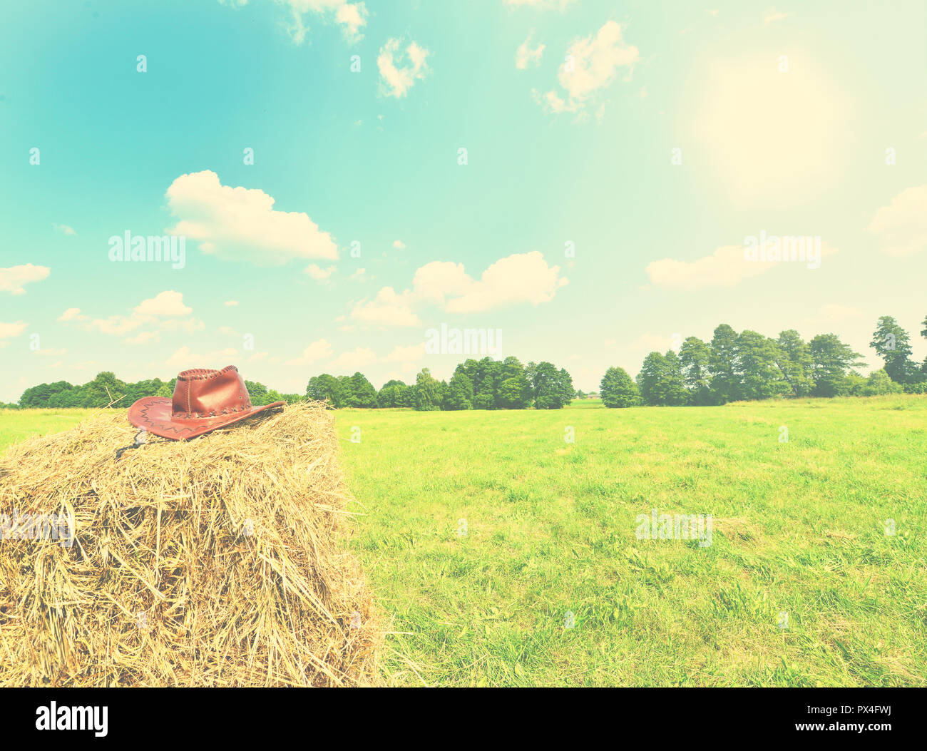 Vintage rural landscape Stock Photo - Alamy