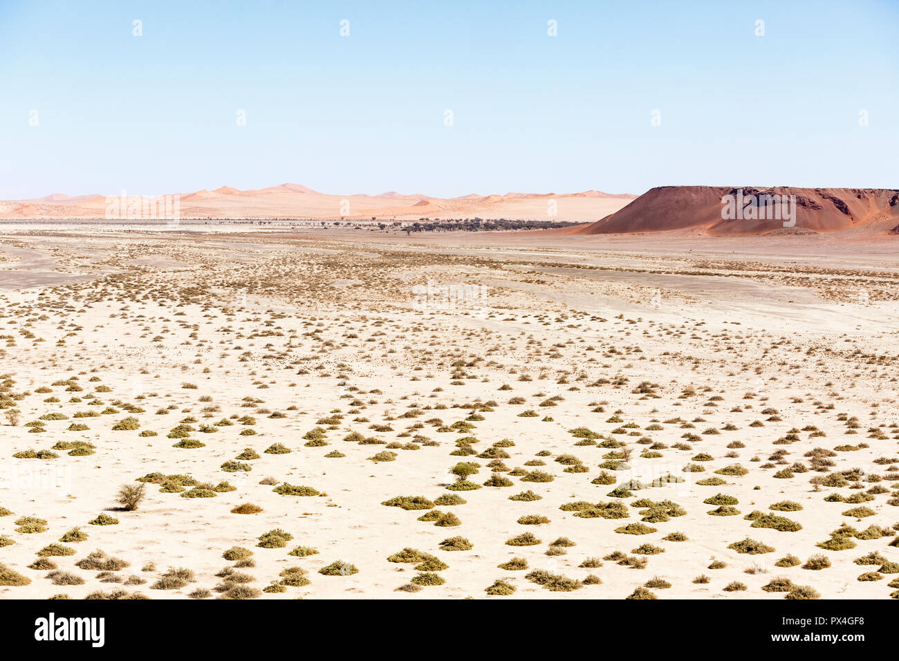 Aerial view, dry Tsondab pan, Tsondabvlei, Namib Desert, Namib Naukluft ...