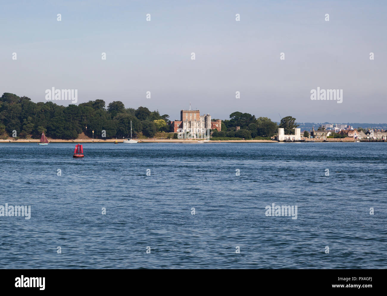 Brownsea castle on Brownsea Island, Poole harbour, Dorset, England, UK ...