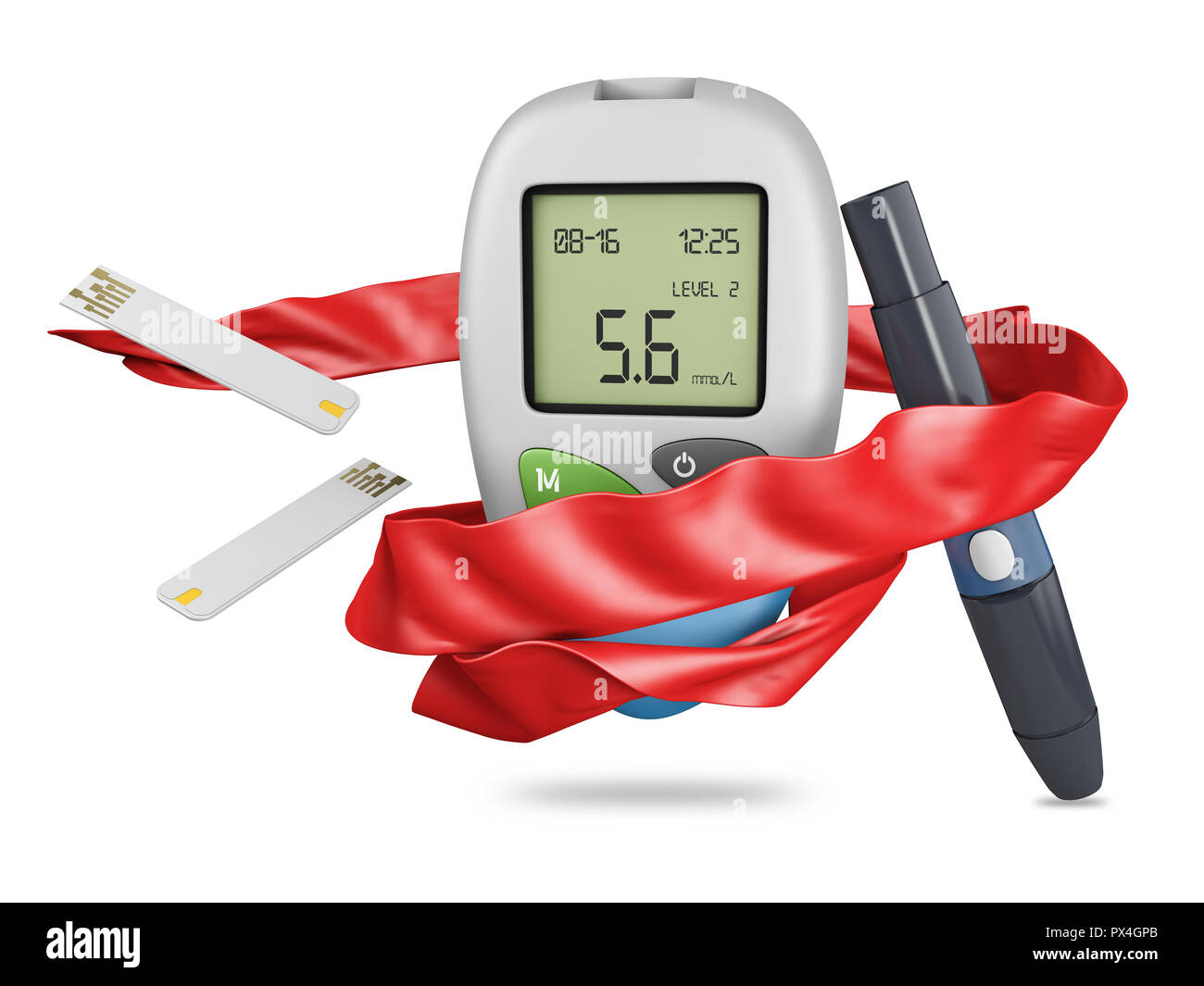 realistic blood glucose meter glucometer, diabetes blood glucose test ...