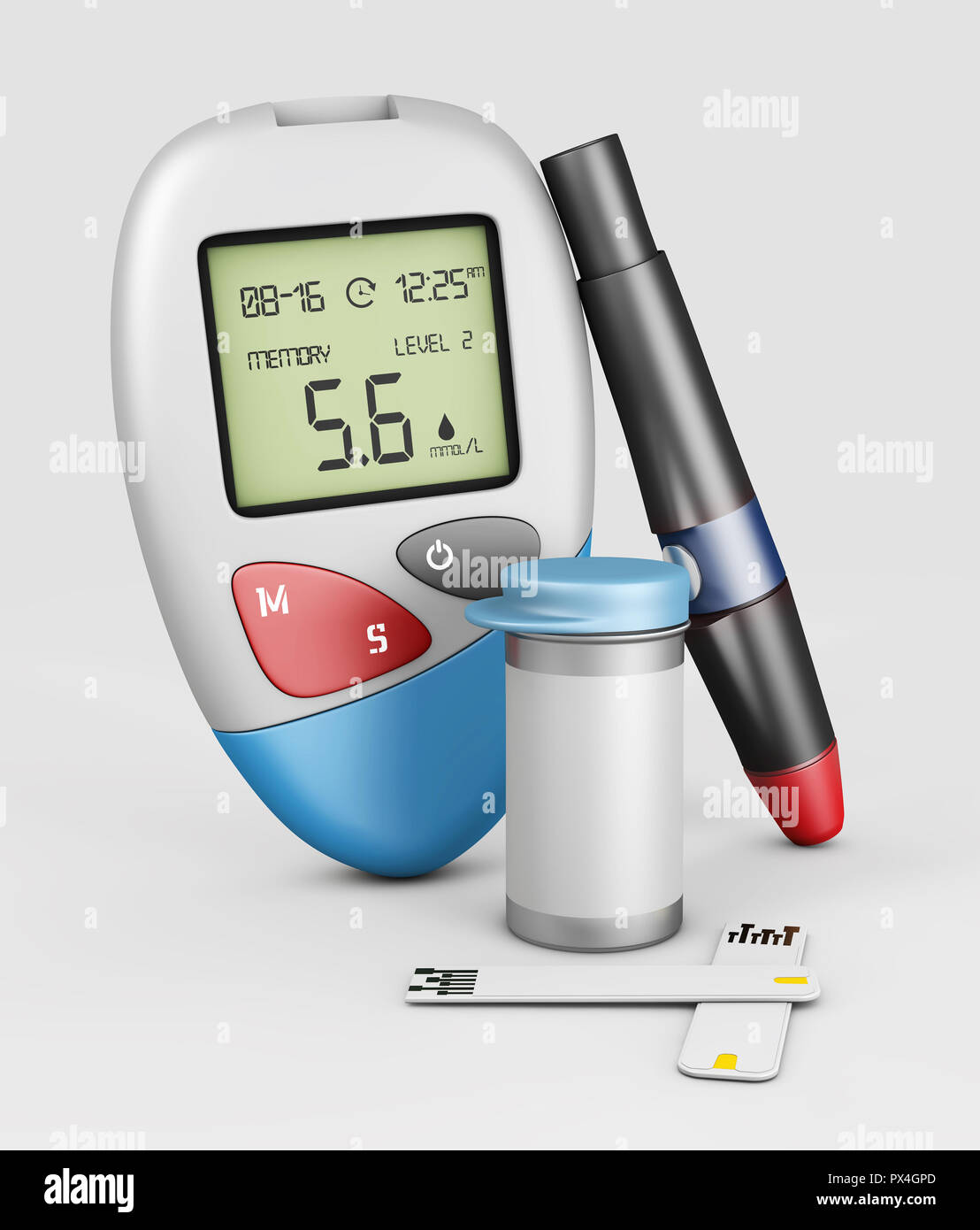 realistic blood glucose meter glucometer, diabetes blood glucose test ...