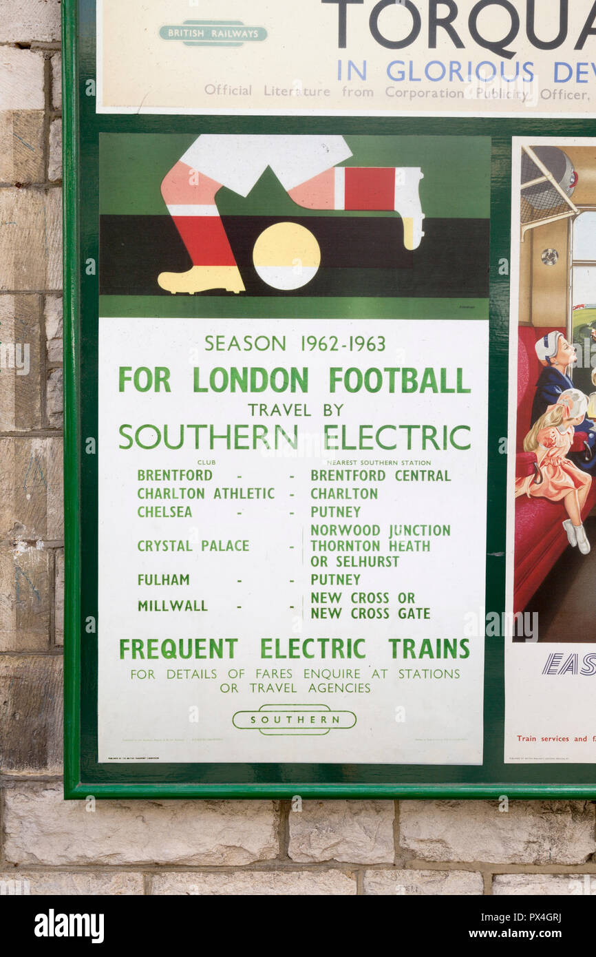 Vintage British Railways rail advertising poster, Swanage railway ...