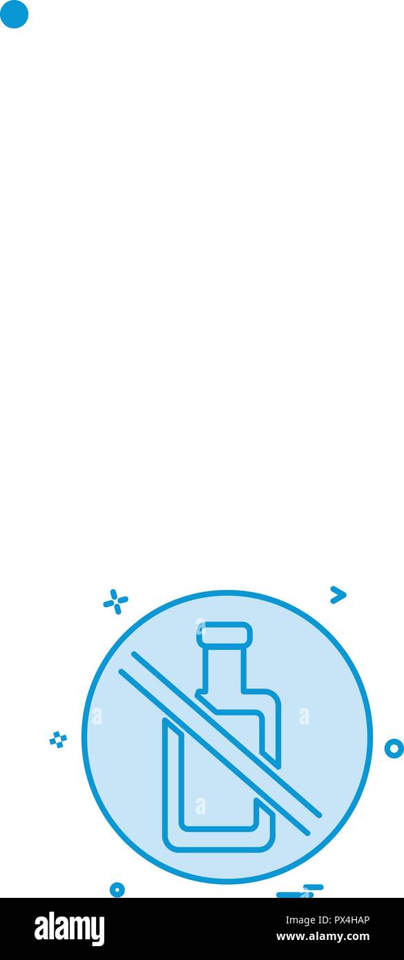 Bottle not allowed icon design vector Stock Vector Image & Art - Alamy