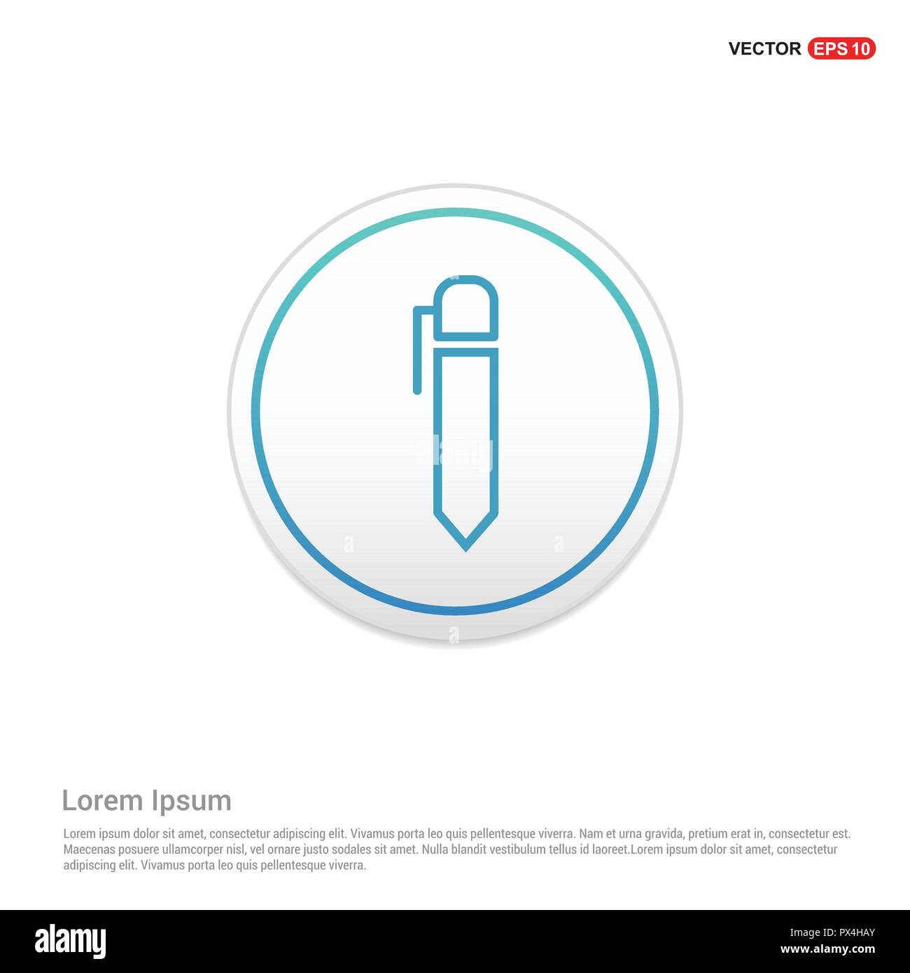 Writing pen icon - white circle button Stock Vector Image & Art - Alamy