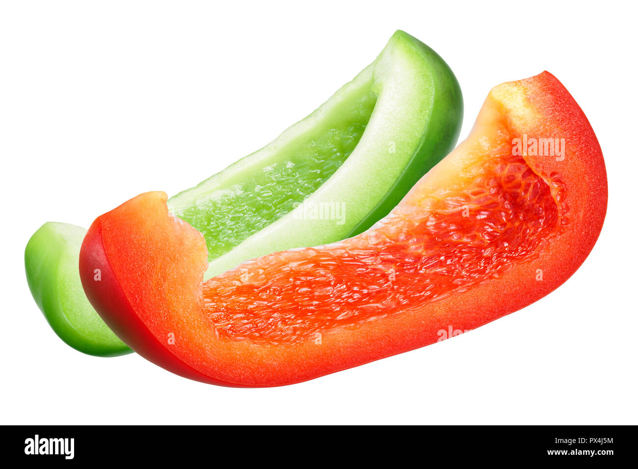 Red and Green Bell Pepper Slices (Capsicum annuum Stock Photo - Alamy