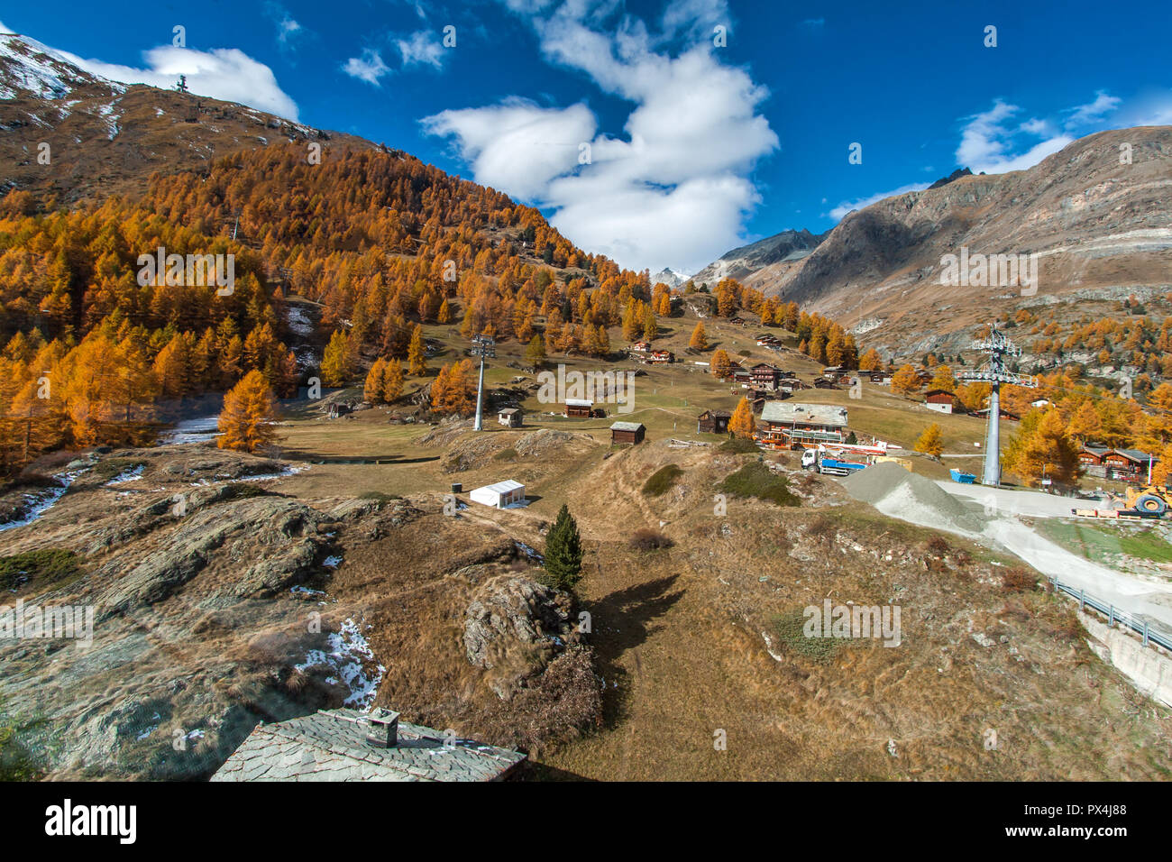 Autumn Panorama to Zermatt, Alps, Switzerland Stock Photo - Alamy