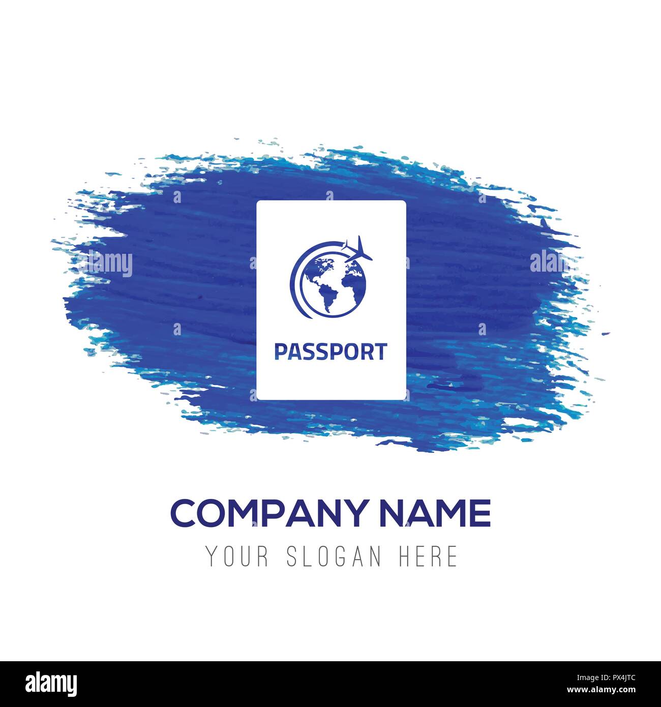 Passport Icon Web - Blue watercolor background Stock Vector Image & Art ...