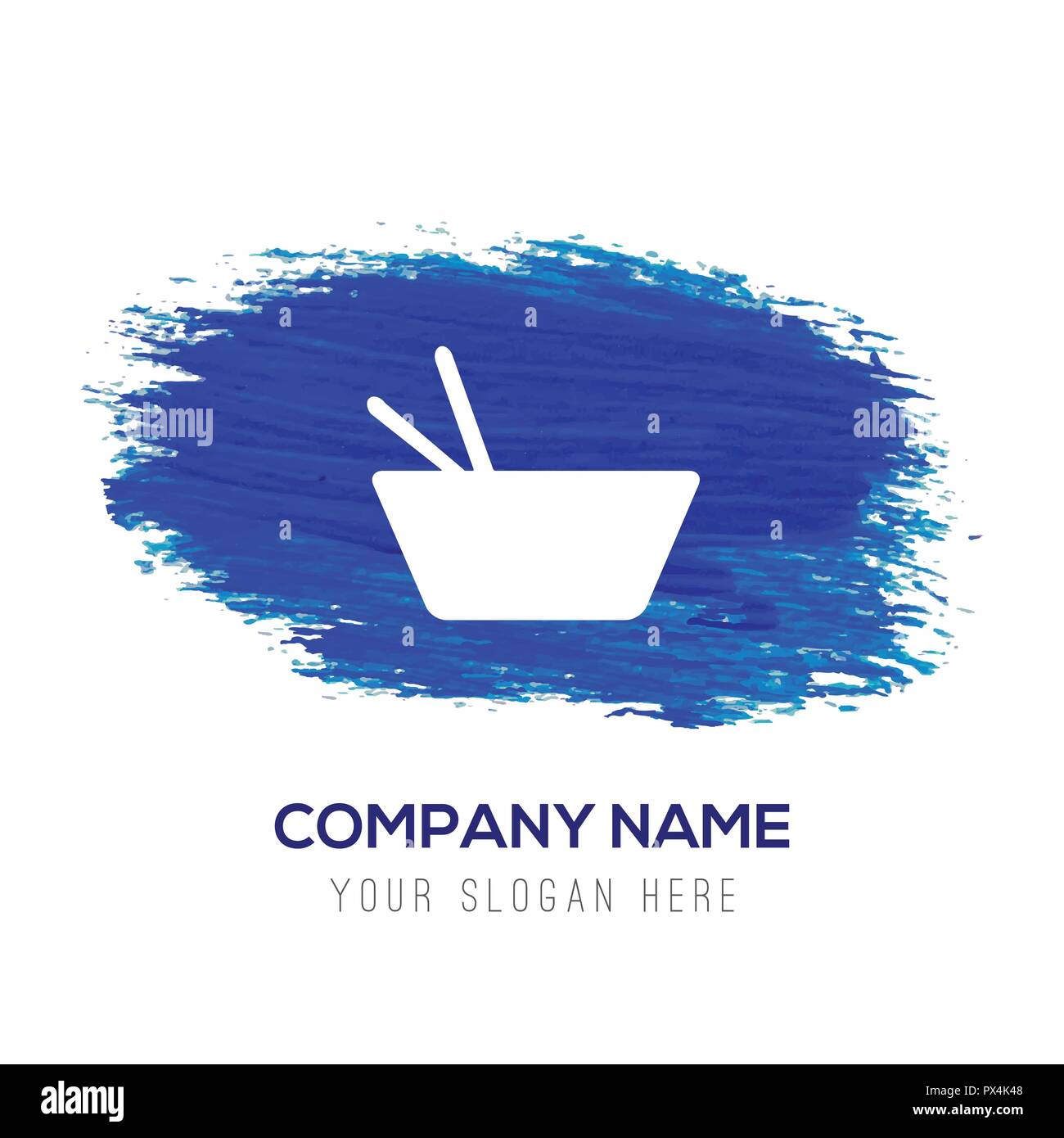 Asian food icon - Blue watercolor background Stock Vector Image & Art ...