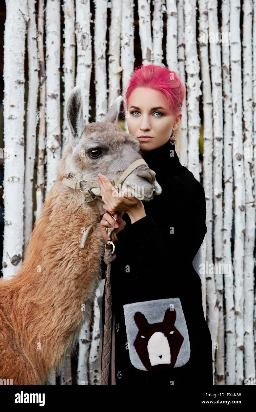 Llama female face hi-res stock photography and images - Alamy