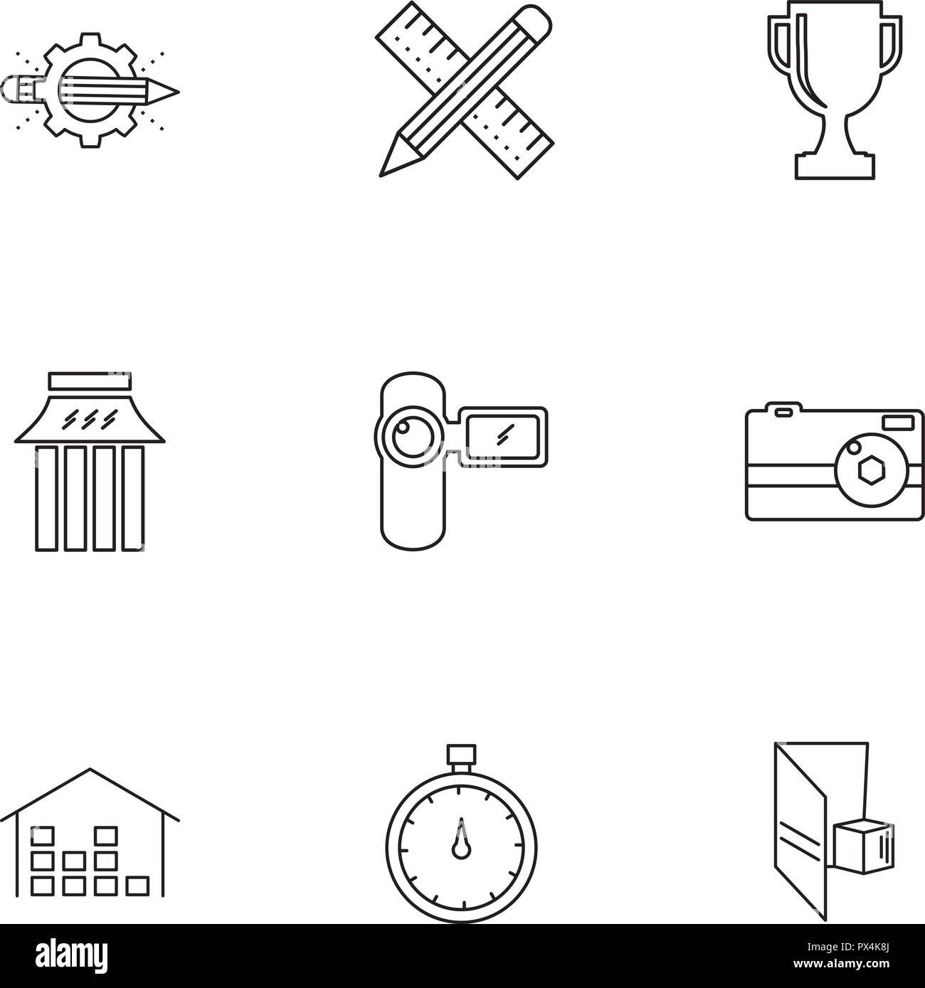 gear , stopwatch , scale , pencil , house, cyber , security ,internet ...
