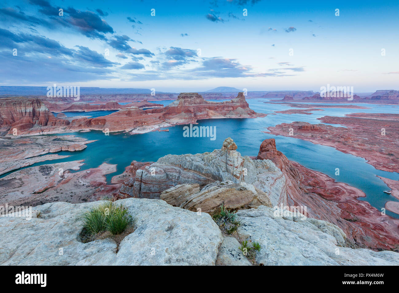 Alstrom Point, AZ, USA. View of Gunsight Bay from towering overlook at ...