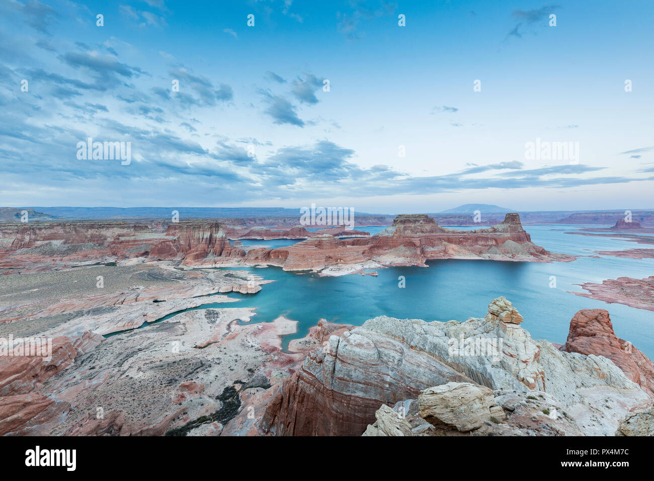 Alstrom Point, AZ, USA. View of Gunsight Bay from towering overlook at ...
