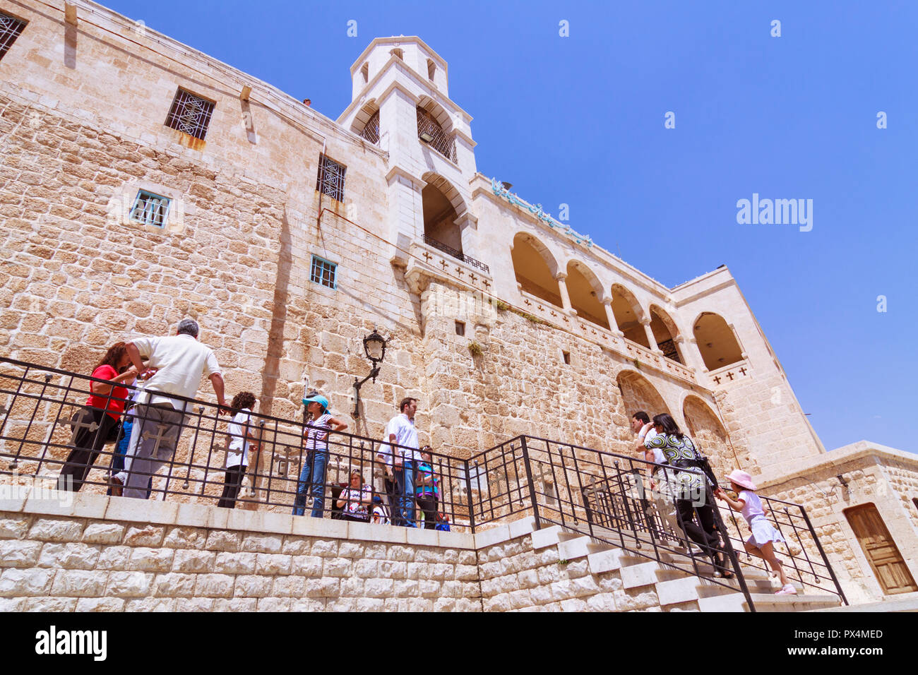 Seidnaya, Rif Dimashq Governorate, Syria : People stand outside the ...