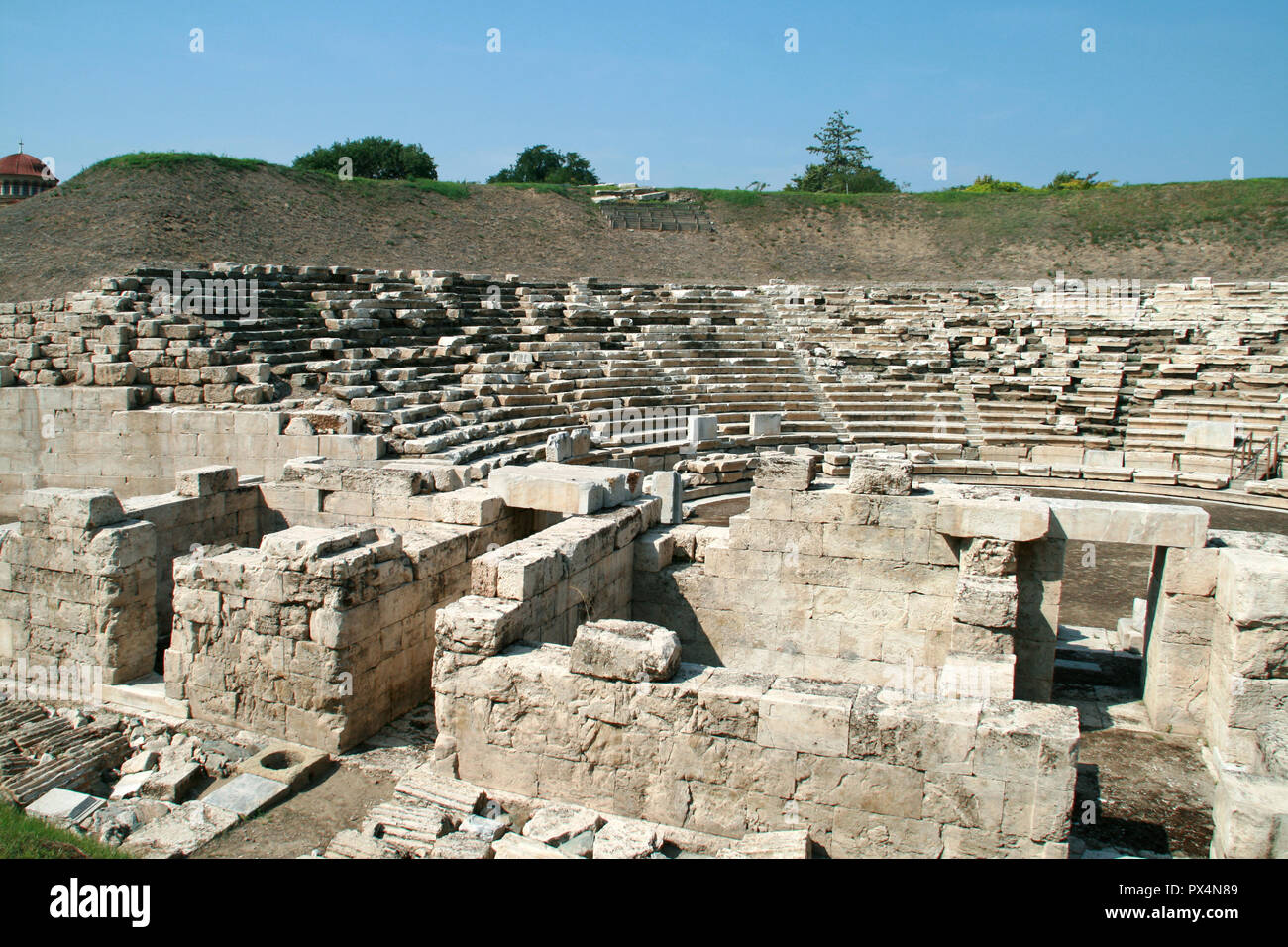 Ancient amphitheater in the archaeological area of Larissa, Thessaly ...