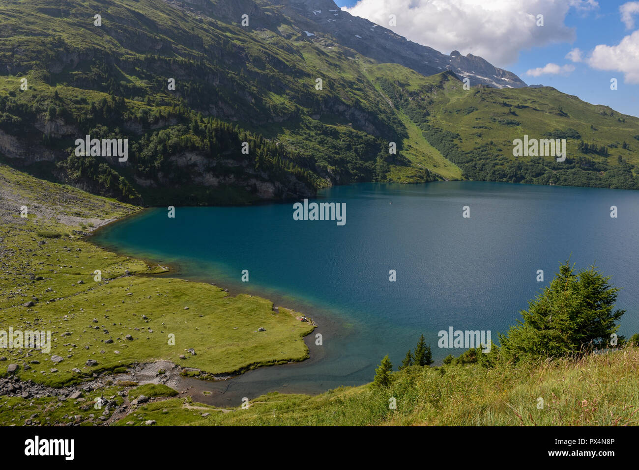 Lake Engstlensee over Engelberg on the Swiss alps Stock Photo - Alamy