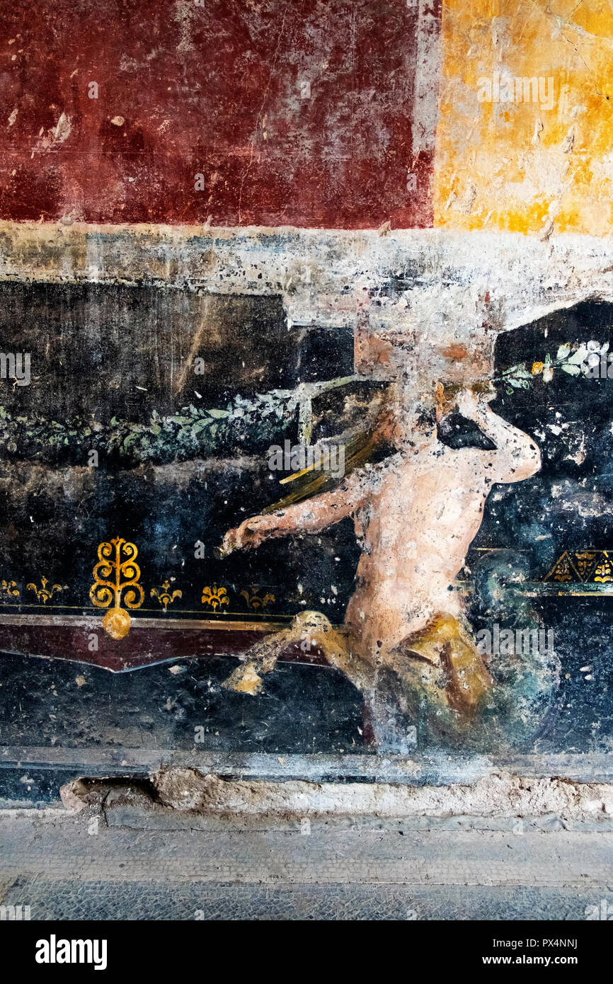 Centaur painted on the wall of a house in Pompeii Stock Photo - Alamy