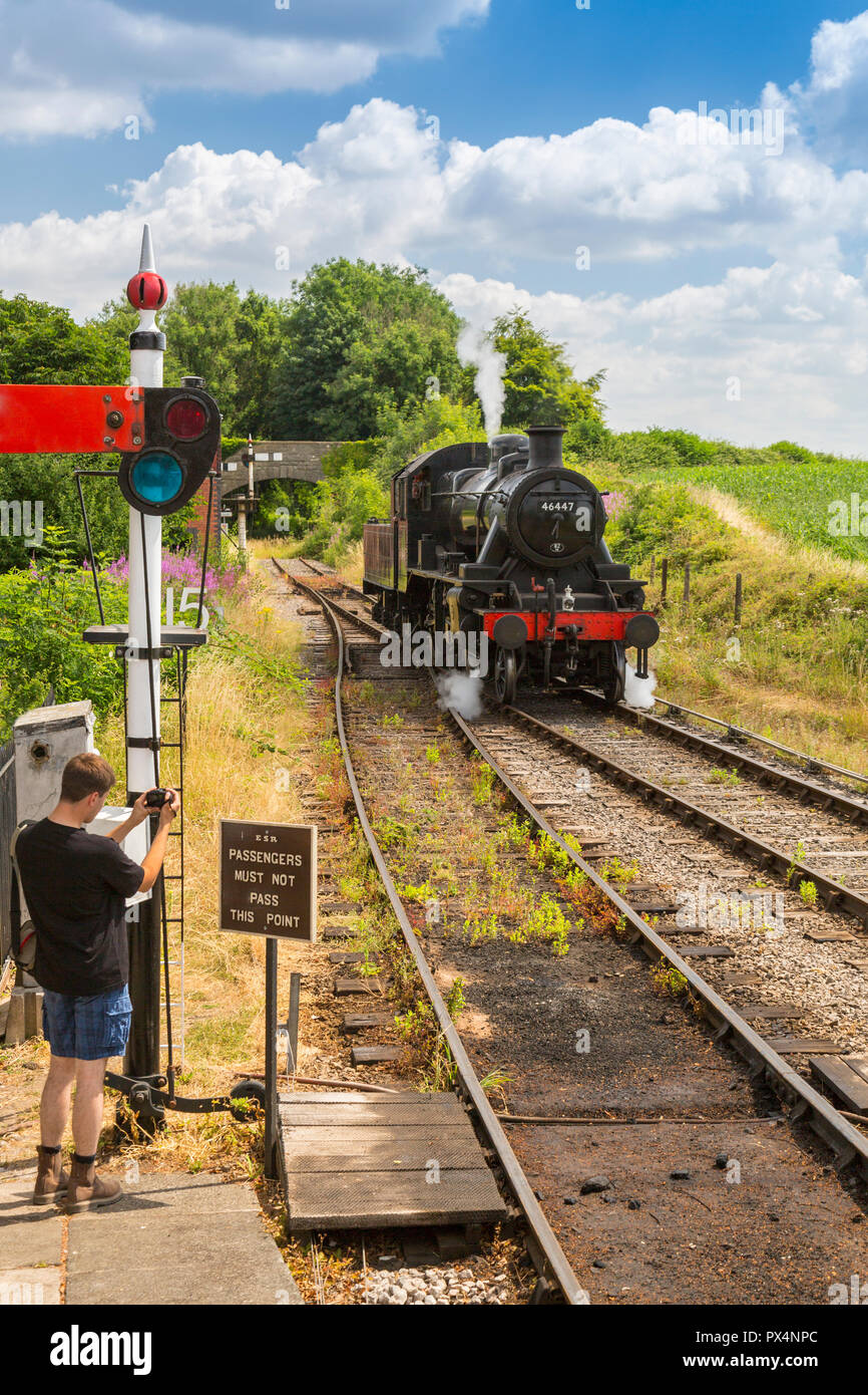 Ex LMS 2-6-0 Ivatt steam loco 46447 at the East Somerset Railway ...
