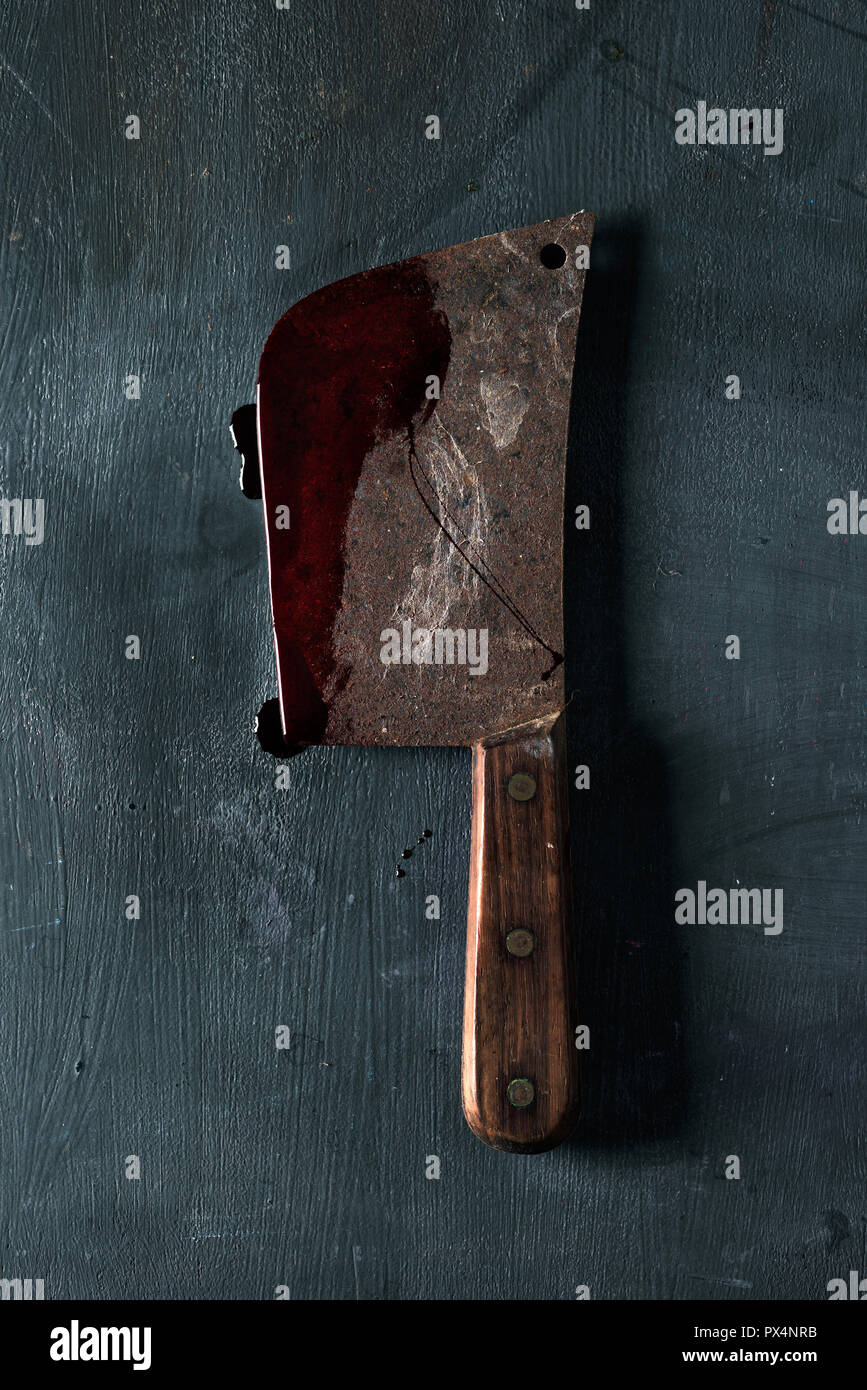 Meat cleaver and blood hi-res stock photography and images - Alamy